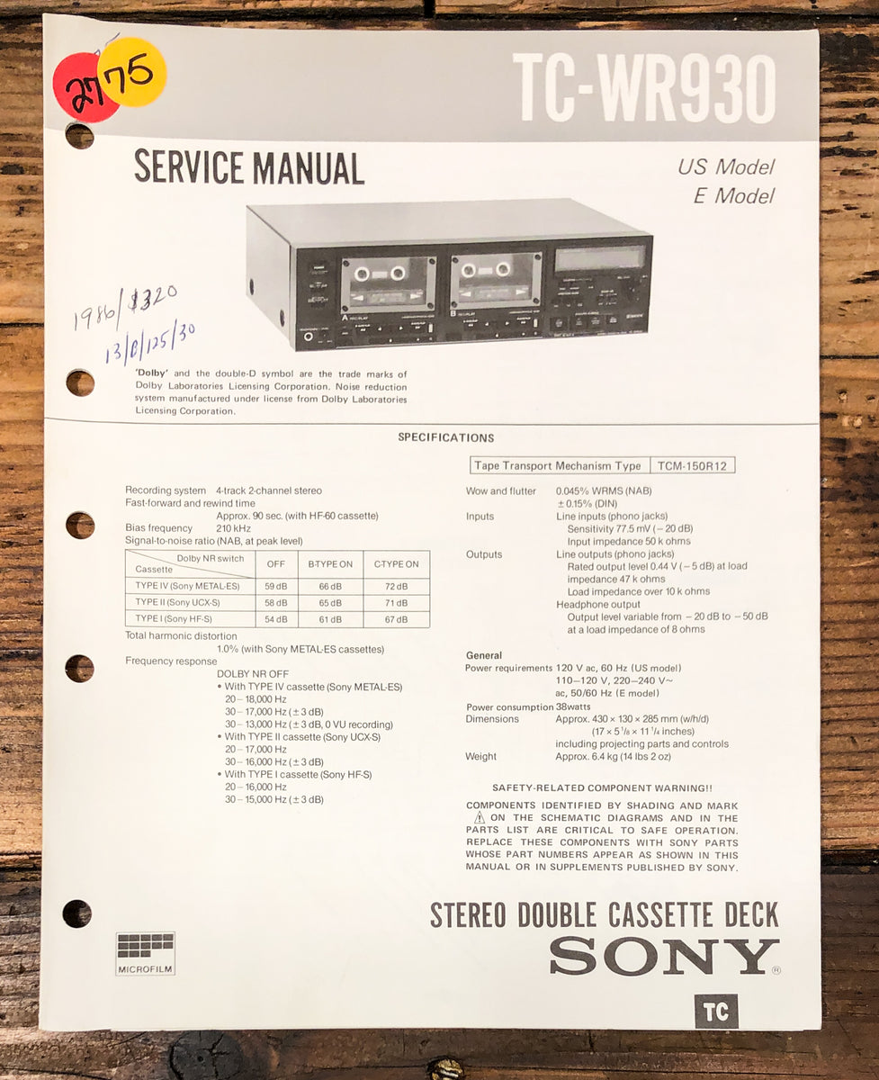 Service Manual – Vintage Audio Store - Vintage Service Manuals, Stereo ...