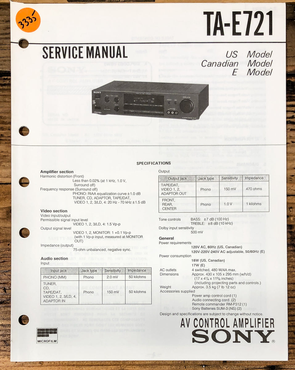 Amplifier Service Manual *Original* – Vintage Audio Store - Vintage ...