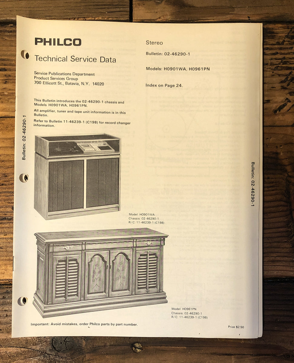 Console Stereo Service Manual *Original* – Vintage Audio Store ...