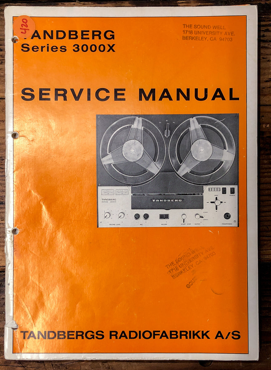 Reel to Reel Service Manual *Original* – Vintage Audio Store - Vintage ...