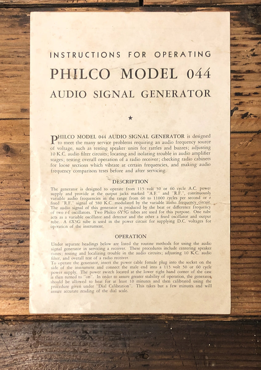 Owner / User Manual *Original* – Vintage Audio Store - Vintage Service ...