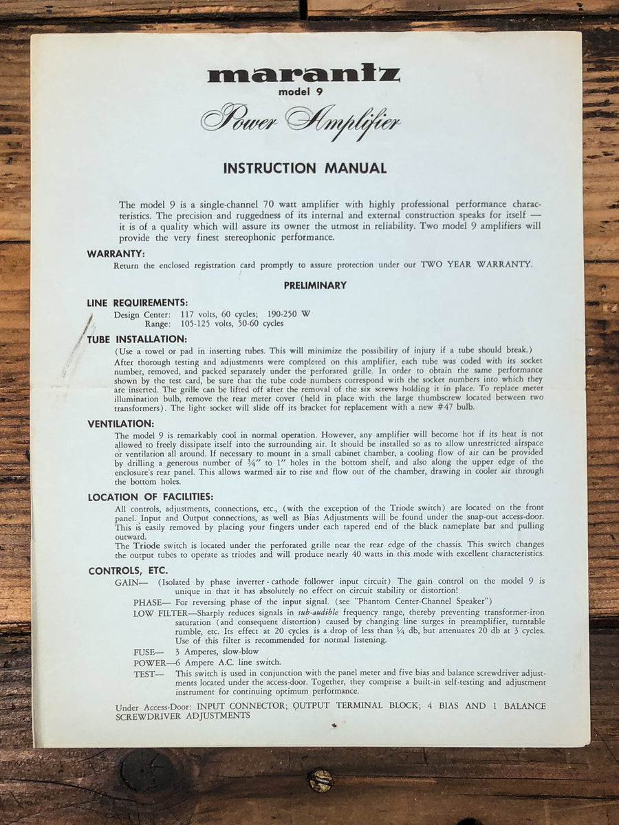 Service Manual *Original* – Vintage Audio Store - Vintage Service ...