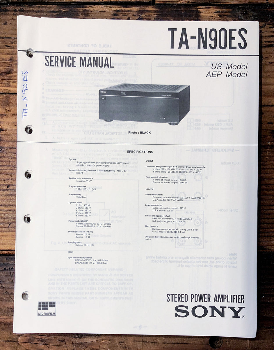 Amplifier Service Manual *Original* – Vintage Audio Store - Vintage ...