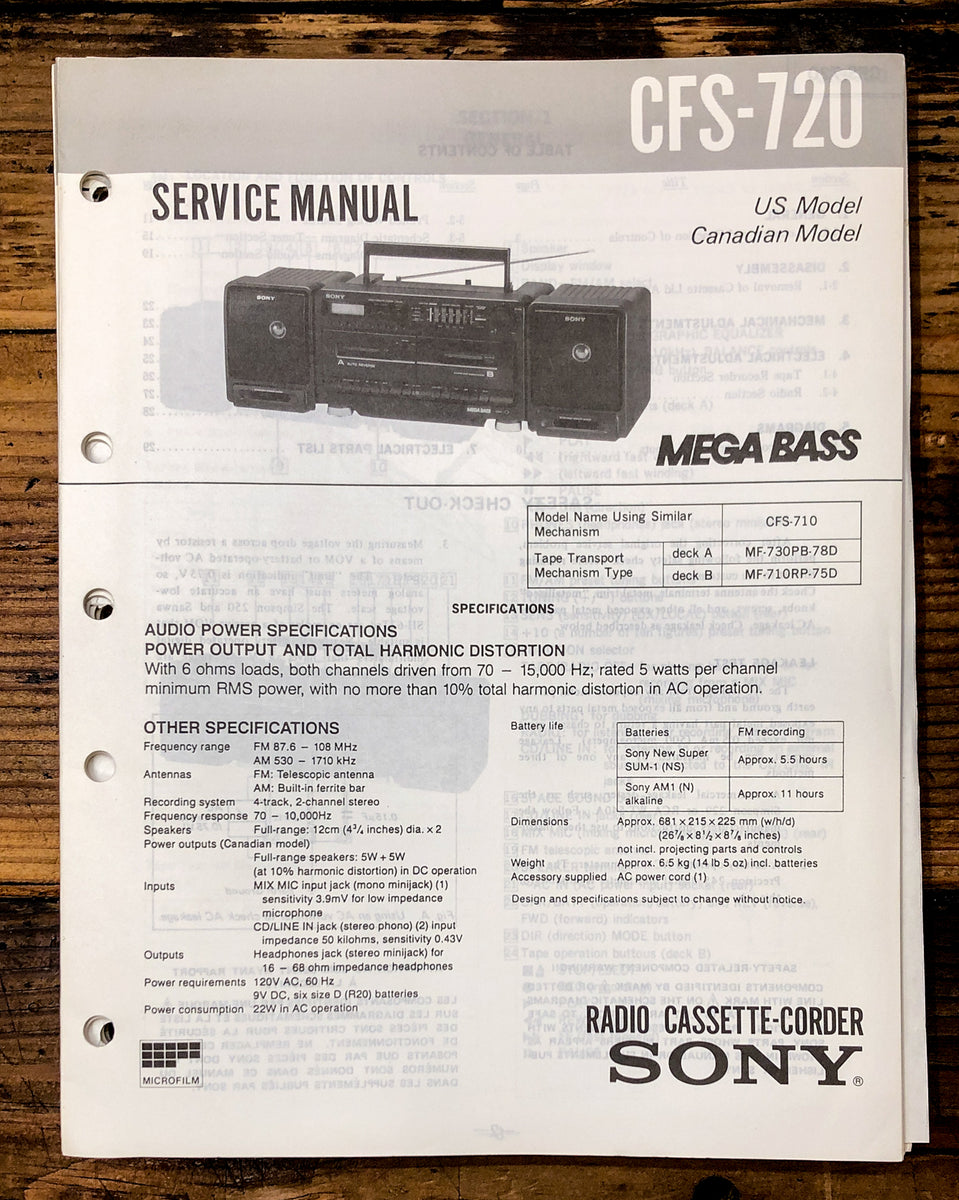 Radio / Stereo Service Manual *Original* – Vintage Audio Store ...