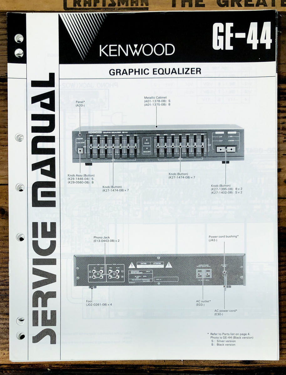Graphic Equalizer Service Manual *Original* – Vintage Audio Store ...