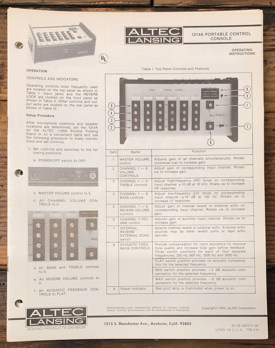 Console Owners & Schematic Manual *ORIGINAL* – Vintage Audio Store ...