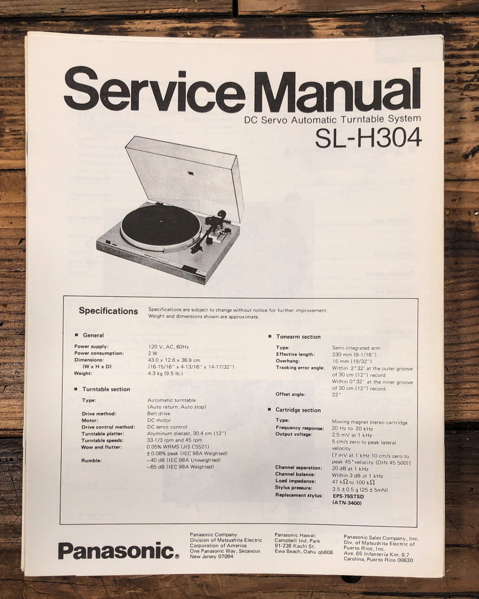 Turntable Service Manual *Original* – Vintage Audio Store - Vintage ...