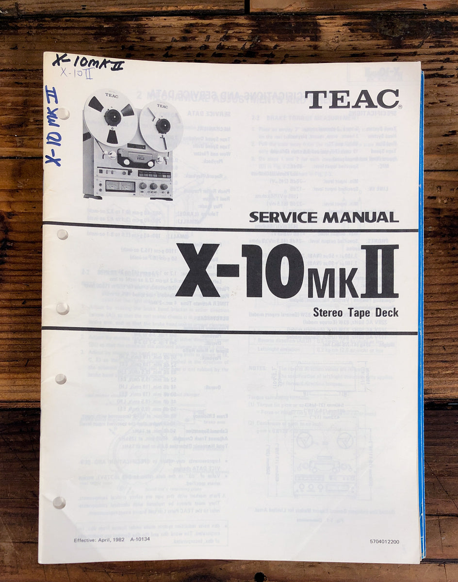Reel to Reel Service Manual *Original* – Vintage Audio Store - Vintage ...