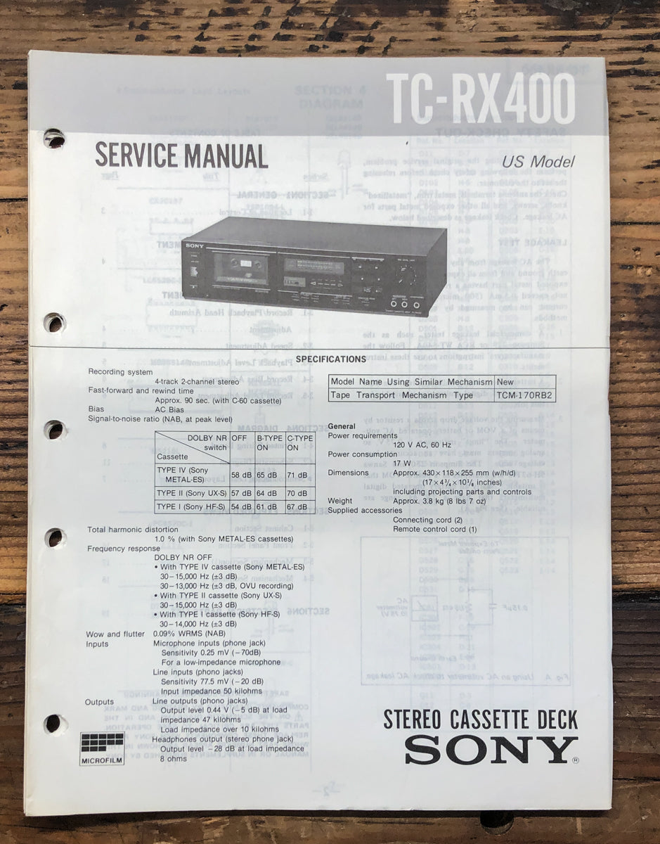 Service Manual *Original* – Vintage Audio Store - Vintage Service ...