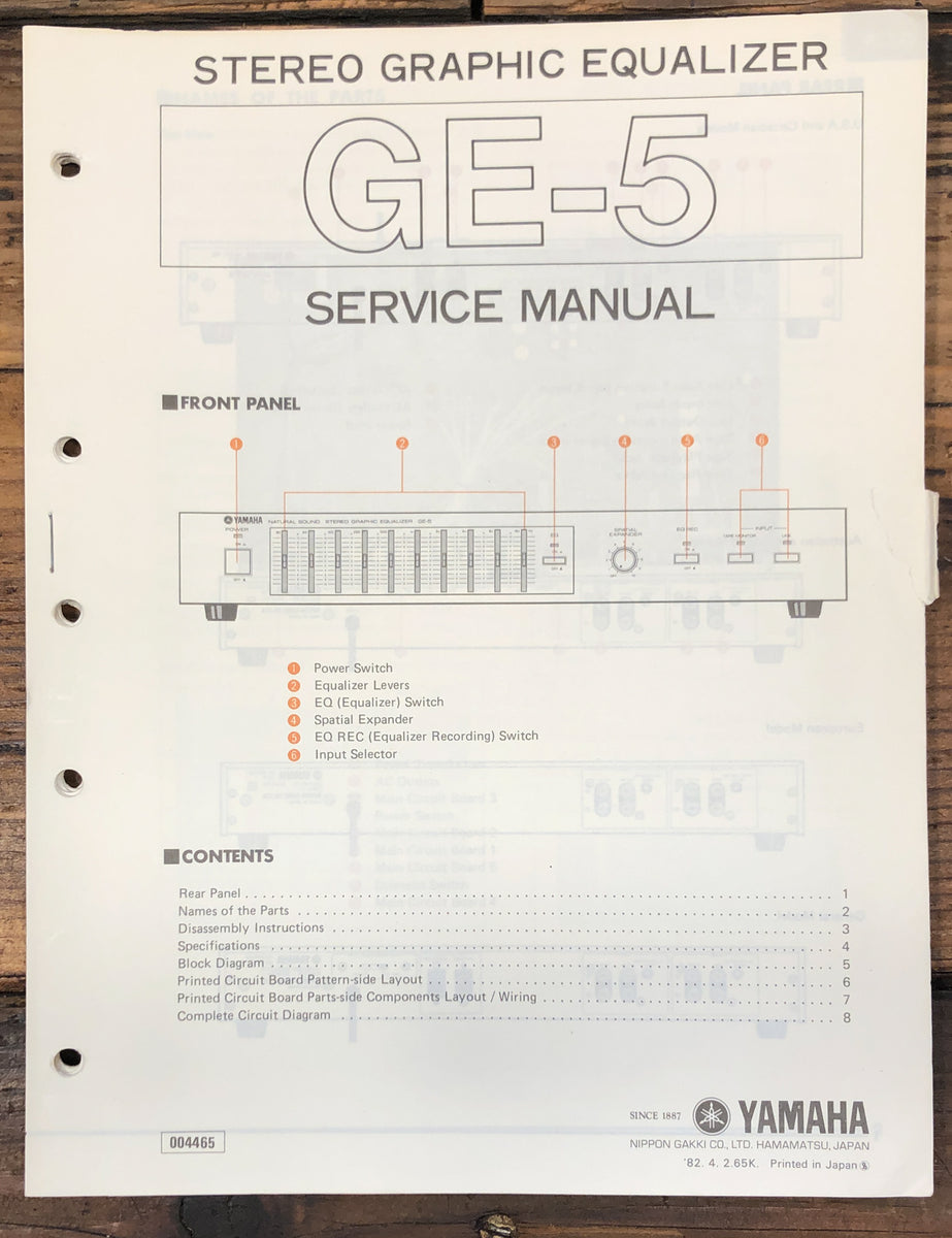 Graphic Equalizer Service Manual *Original* – Vintage Audio Store ...