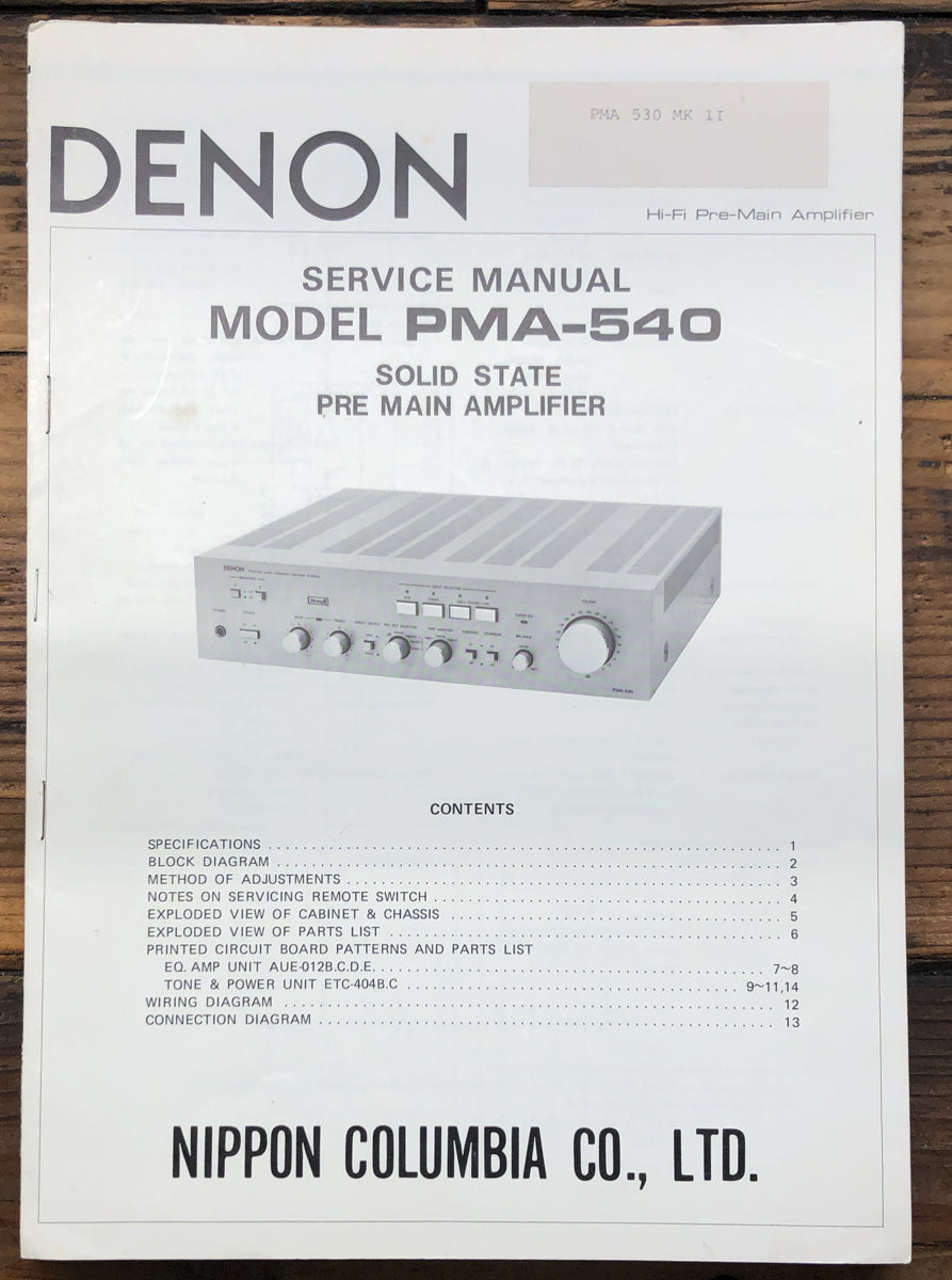 Amplifier Service Manual *Original* – Vintage Audio Store - Vintage ...