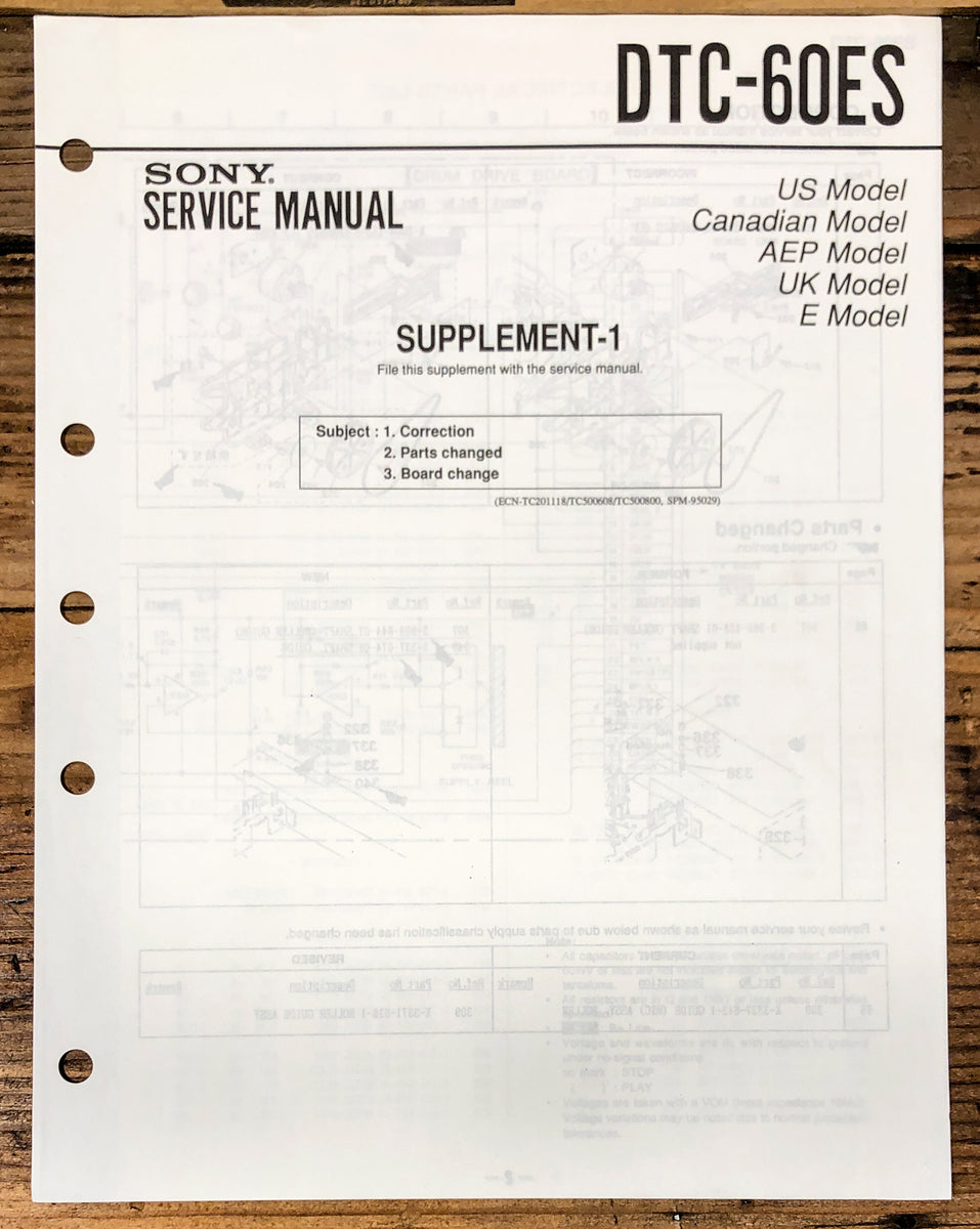 DAT Player Service Manual *Original* – Vintage Audio Store - Vintage ...