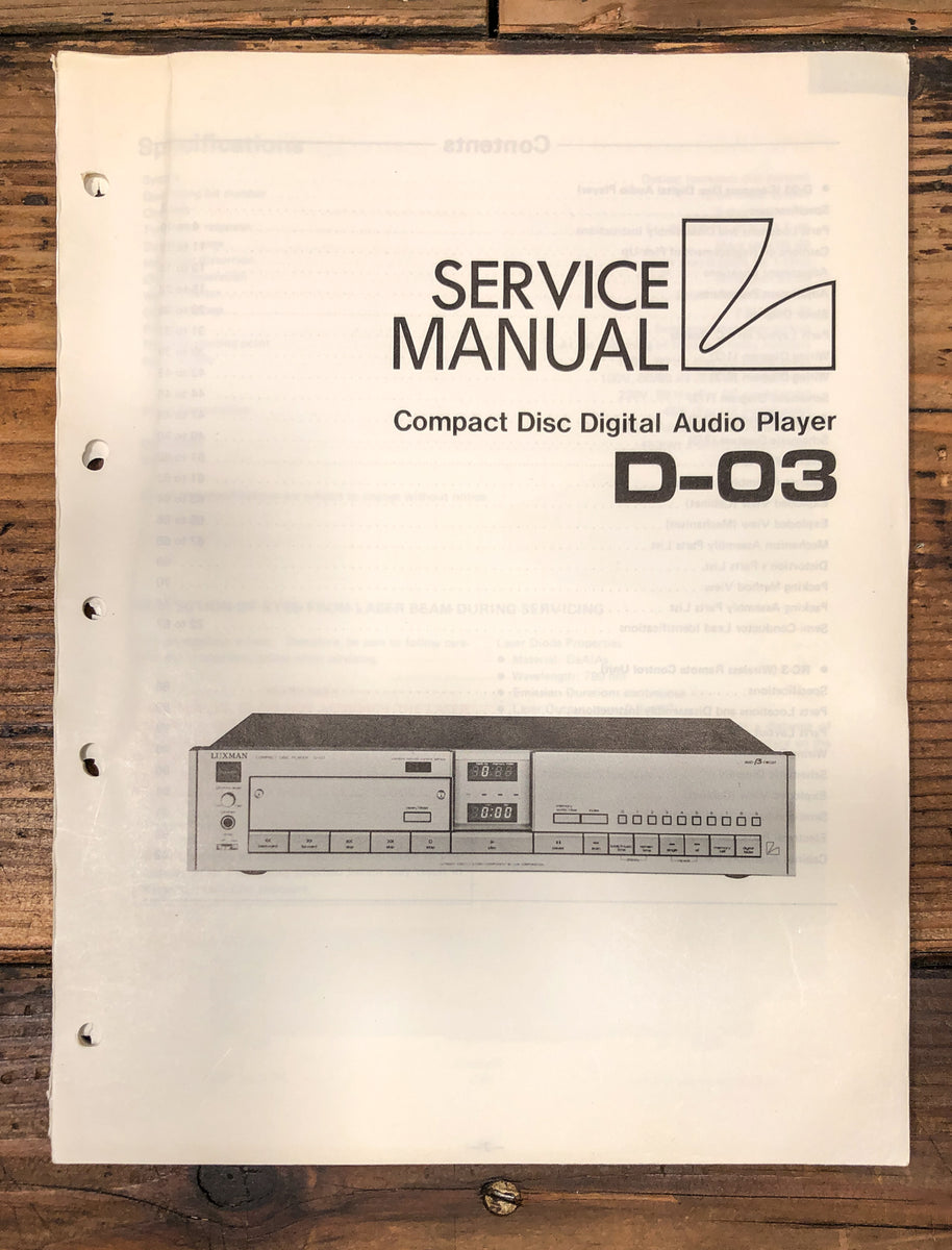 Digital Audio Player Service Manual – Vintage Audio Store - Vintage ...