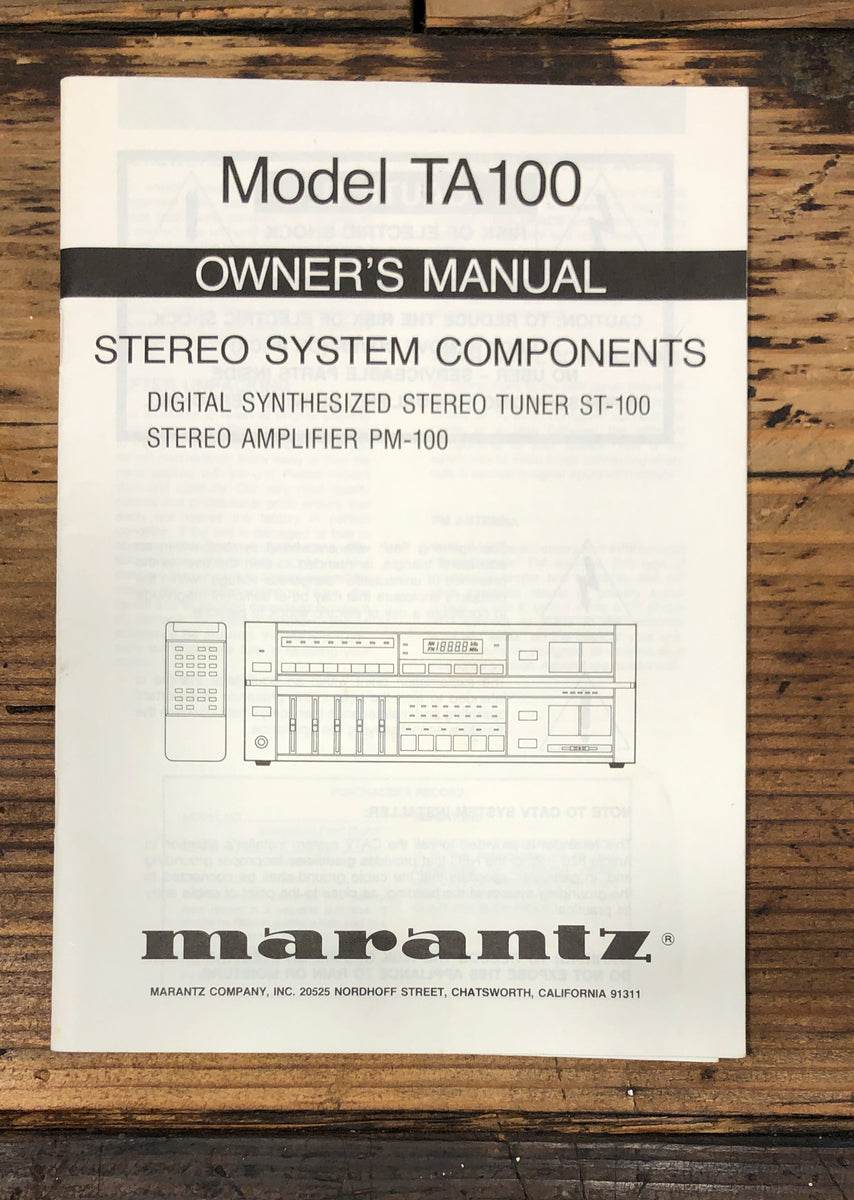 Stereo Owners / User Manual – Vintage Audio Store - Vintage Service ...