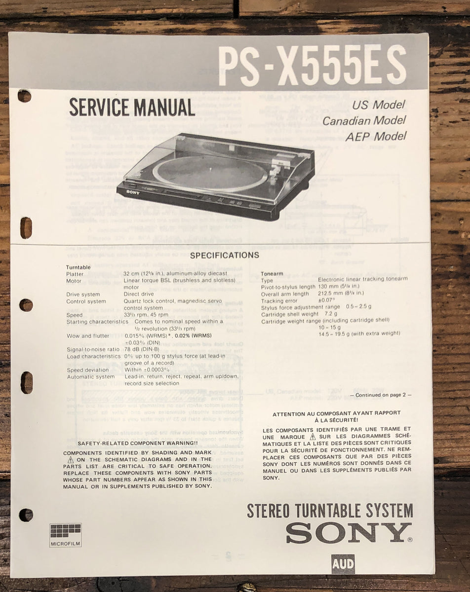 Turntable Service Manual – Vintage Audio Store - Vintage Service ...