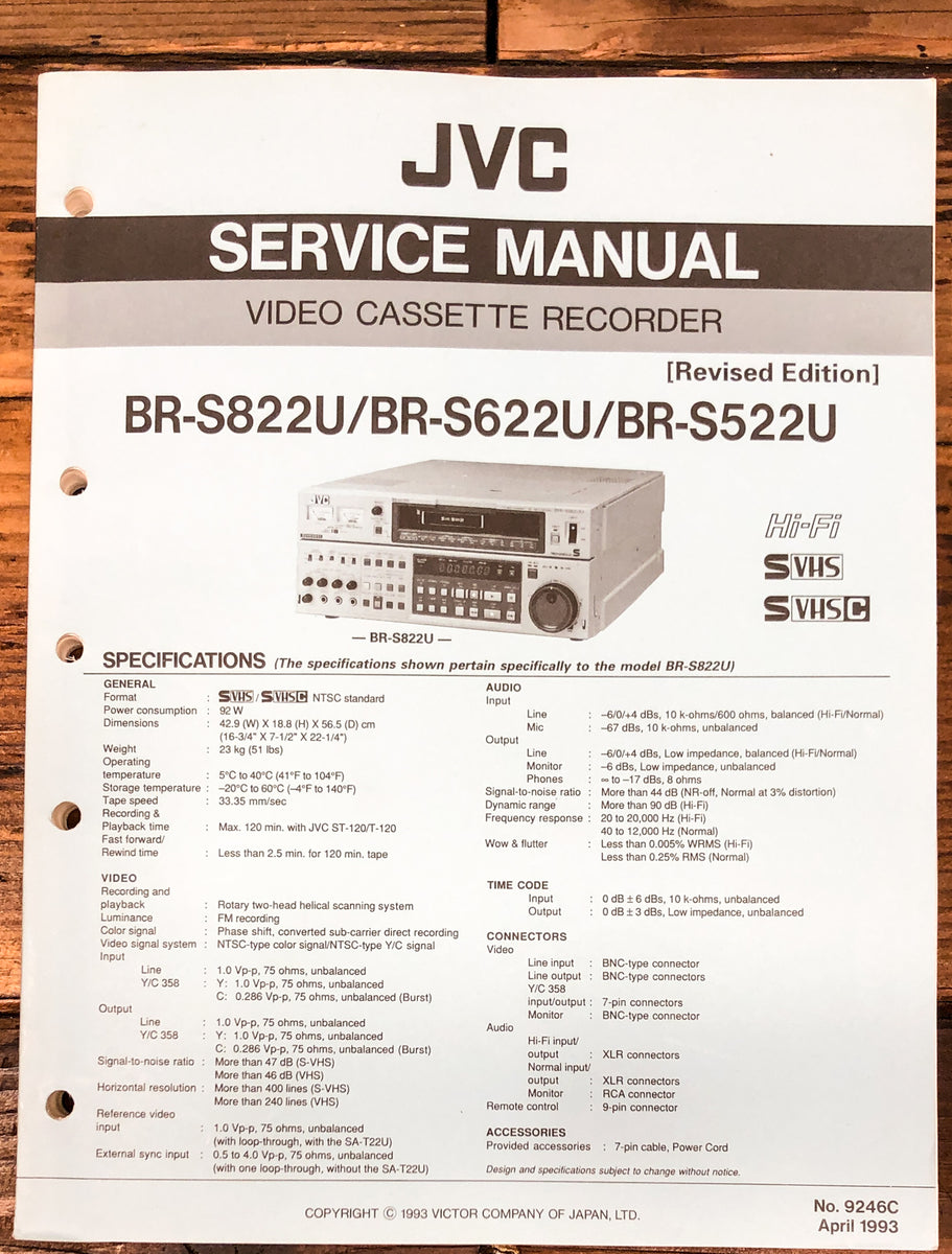VCR Service Manual – Vintage Audio Store - Vintage Service Manuals ...