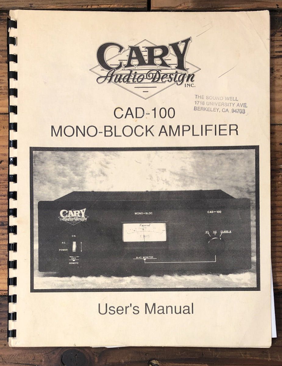 Amplifier Owner / User Manual *Original* – Vintage Audio Store ...