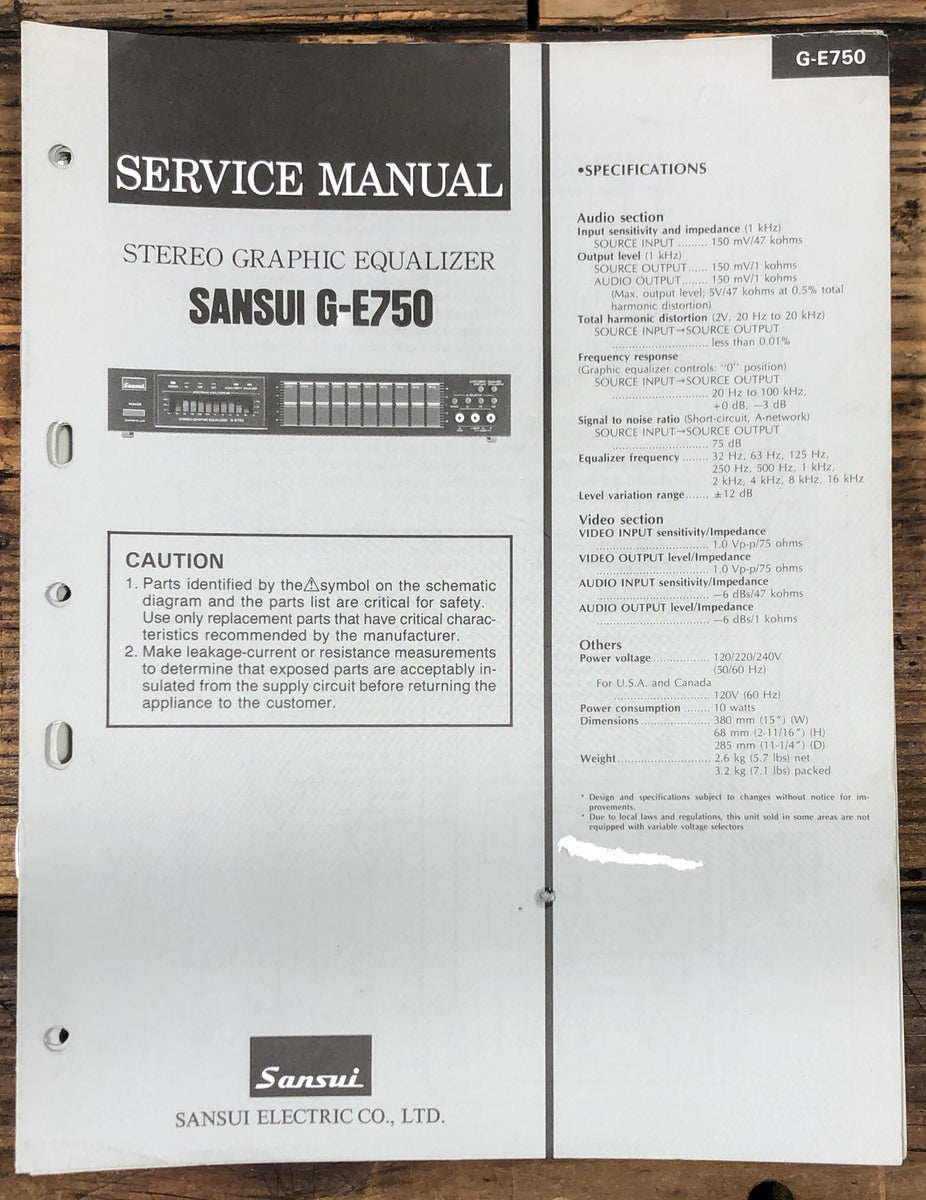 Equalizer Service Manual *Original* – Vintage Audio Store - Vintage ...