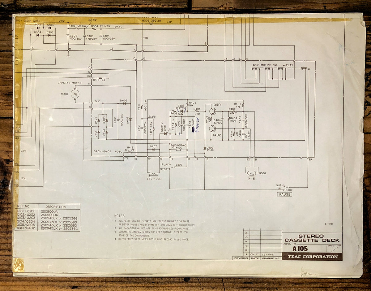 Cassette Player Schematic Diagram