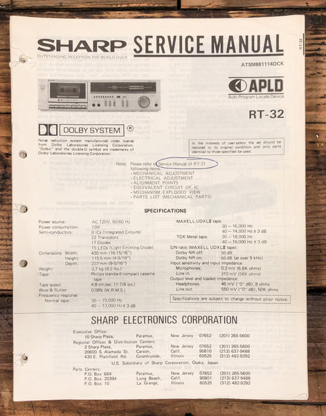 Cassette Service Manual *Original* – Vintage Audio Store - Vintage ...