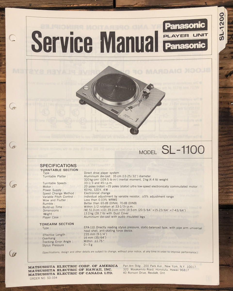 Turntable Service Manual *Original* – Vintage Audio Store - Vintage ...