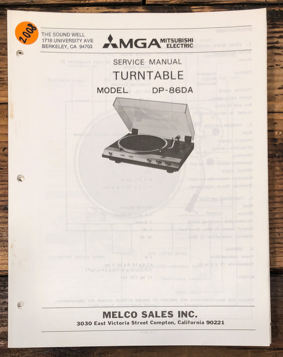 Turntable Service Manual *Original* – Vintage Audio Store - Vintage ...