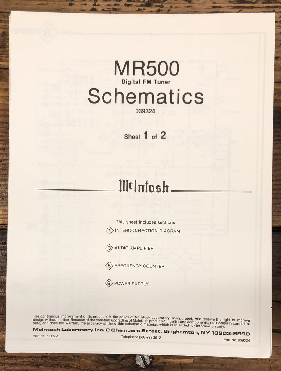 MR-500 Tuner *Original* – Vintage Audio Store - Vintage Service Manuals ...