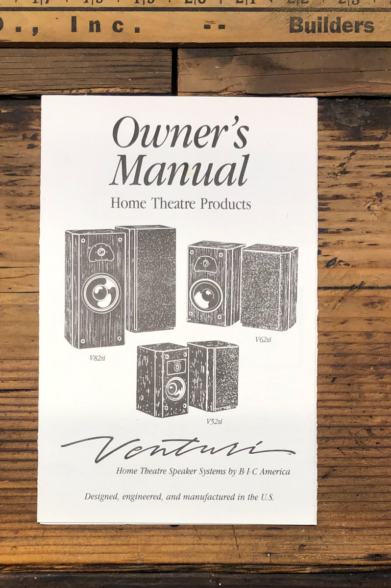 Speaker Owner / User Manual *Original* – Vintage Audio Store - Vintage ...