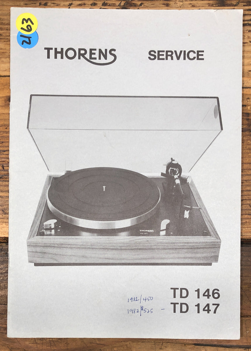 Record Player / Turntable Service Manual *Original* – Vintage Audio ...