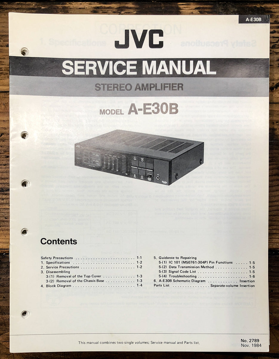 Amplifier Service Manual *Original* – Vintage Audio Store - Vintage ...