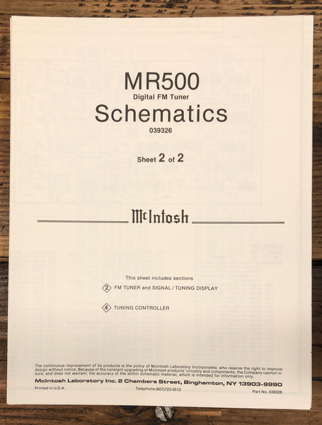 MR-500 Tuner Service Manual *Original* – Vintage Audio Store - Vintage ...