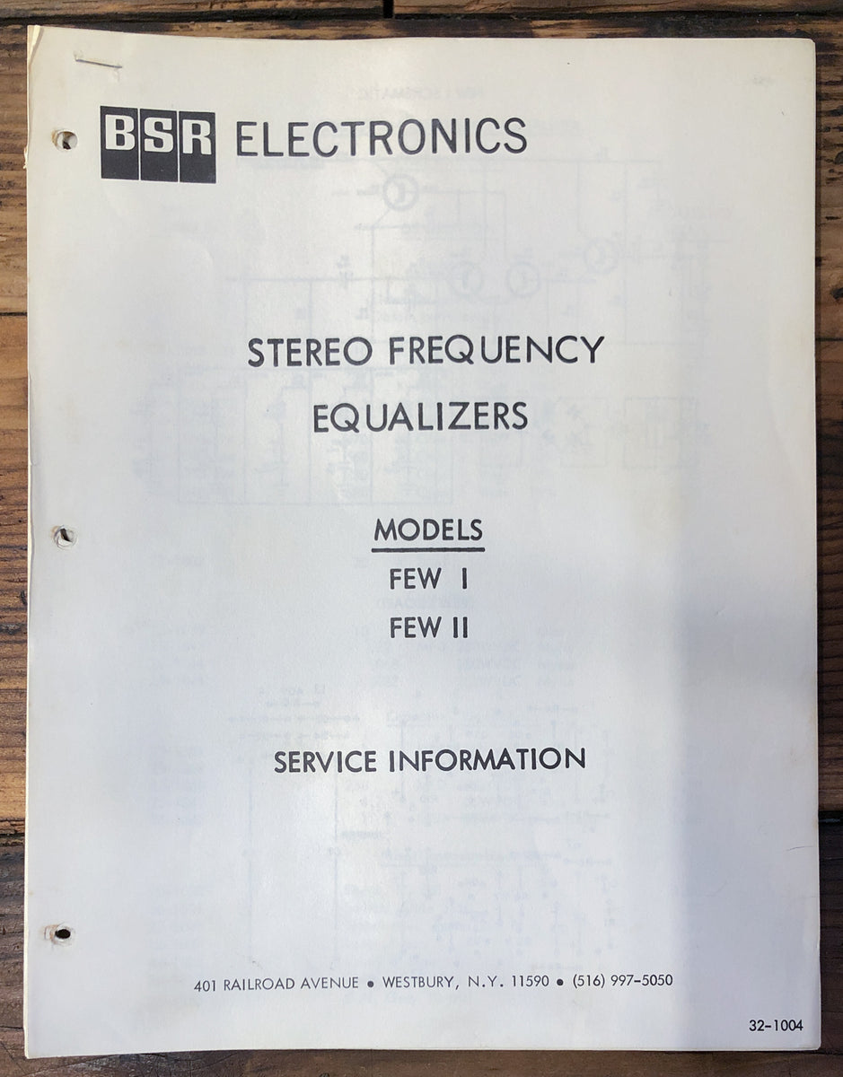 Equalizer Service Manual *Original* – Vintage Audio Store - Vintage ...
