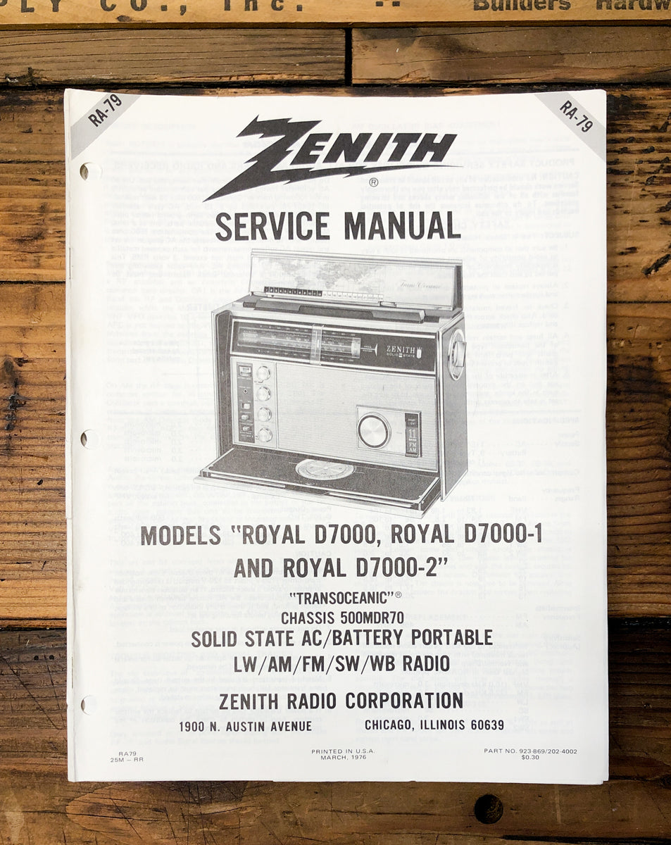 Radio Service Manual *Original* – Vintage Audio Store - Vintage Service ...