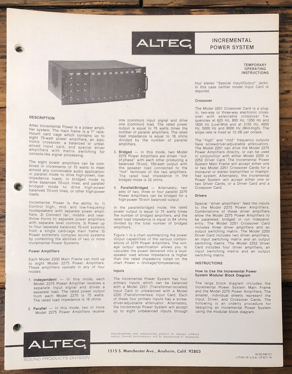 Service Manual *Original* – Vintage Audio Store - Vintage Service ...