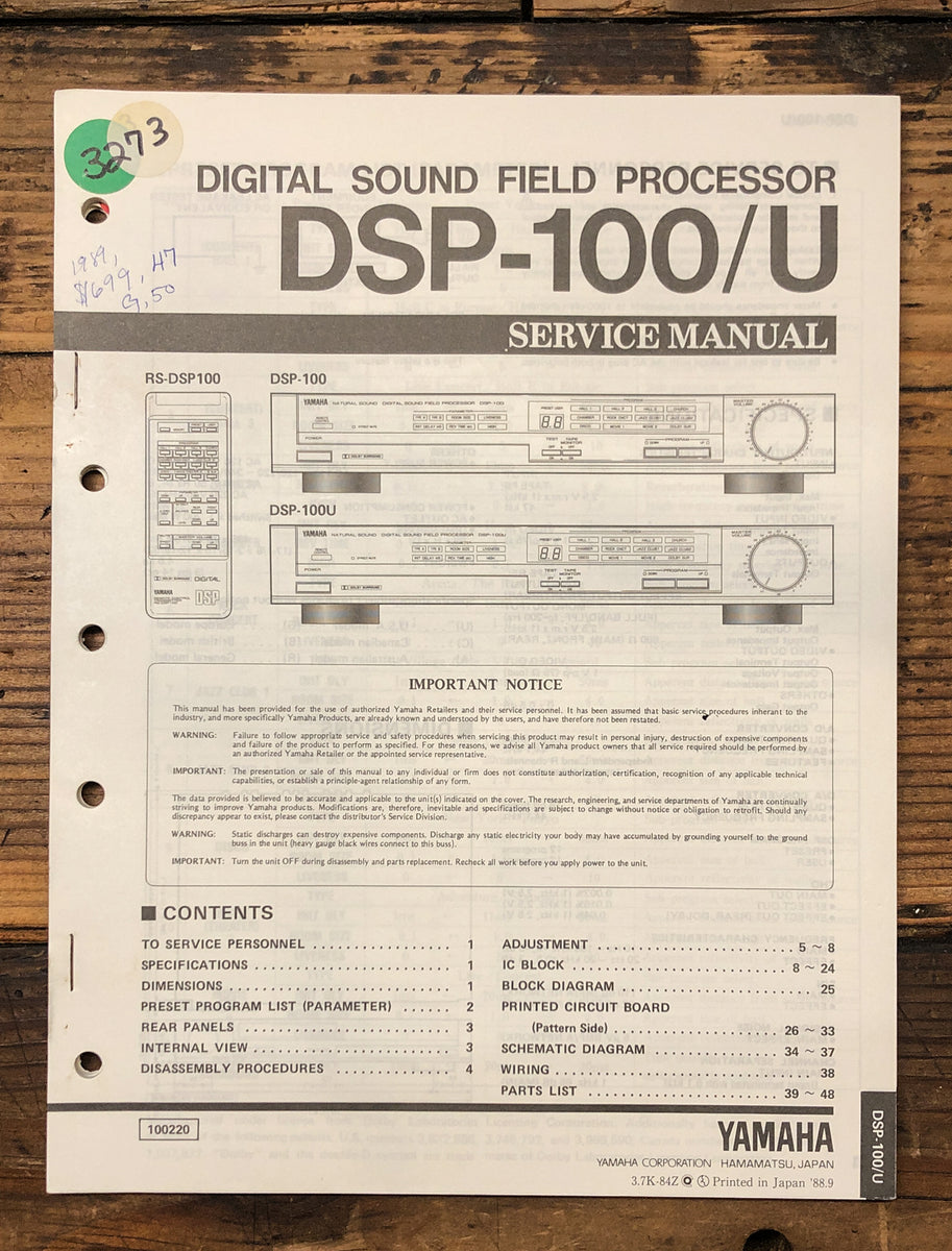 CD Player Service Manual *Original* – Vintage Audio Store - Vintage ...