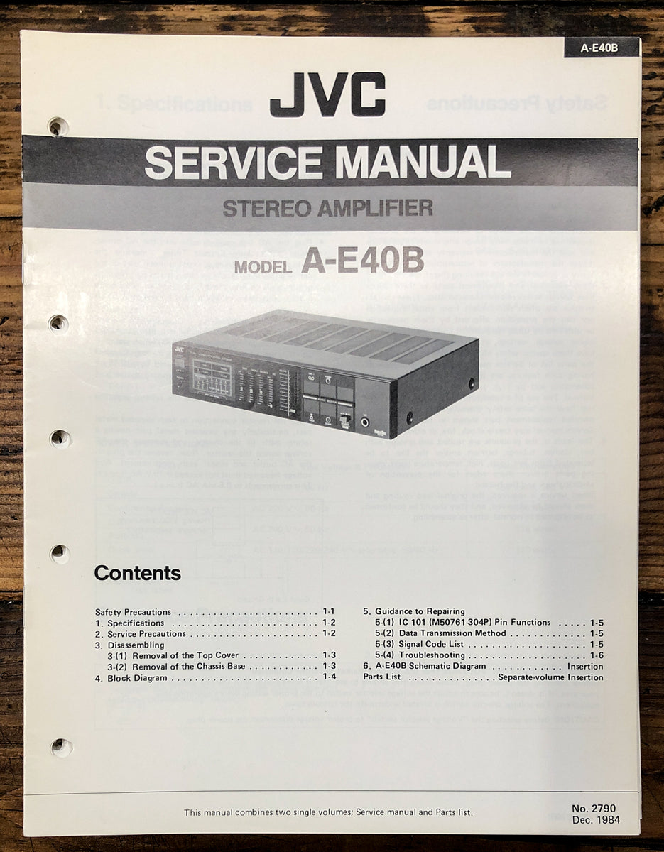 Amplifier Service Manual *Original* – Vintage Audio Store - Vintage ...