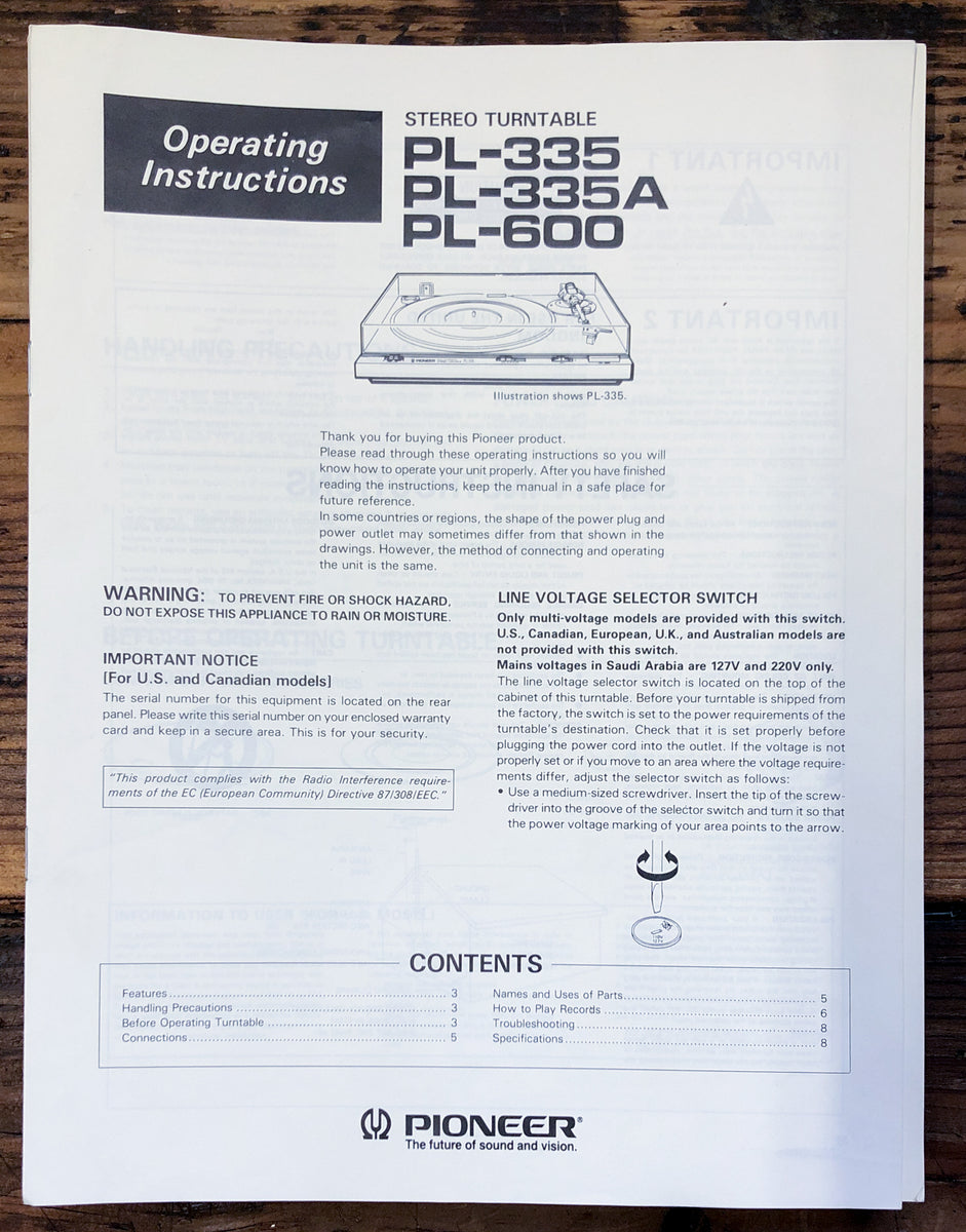 Receiver Owner / User Manual *Original* – Vintage Audio Store - Vintage ...