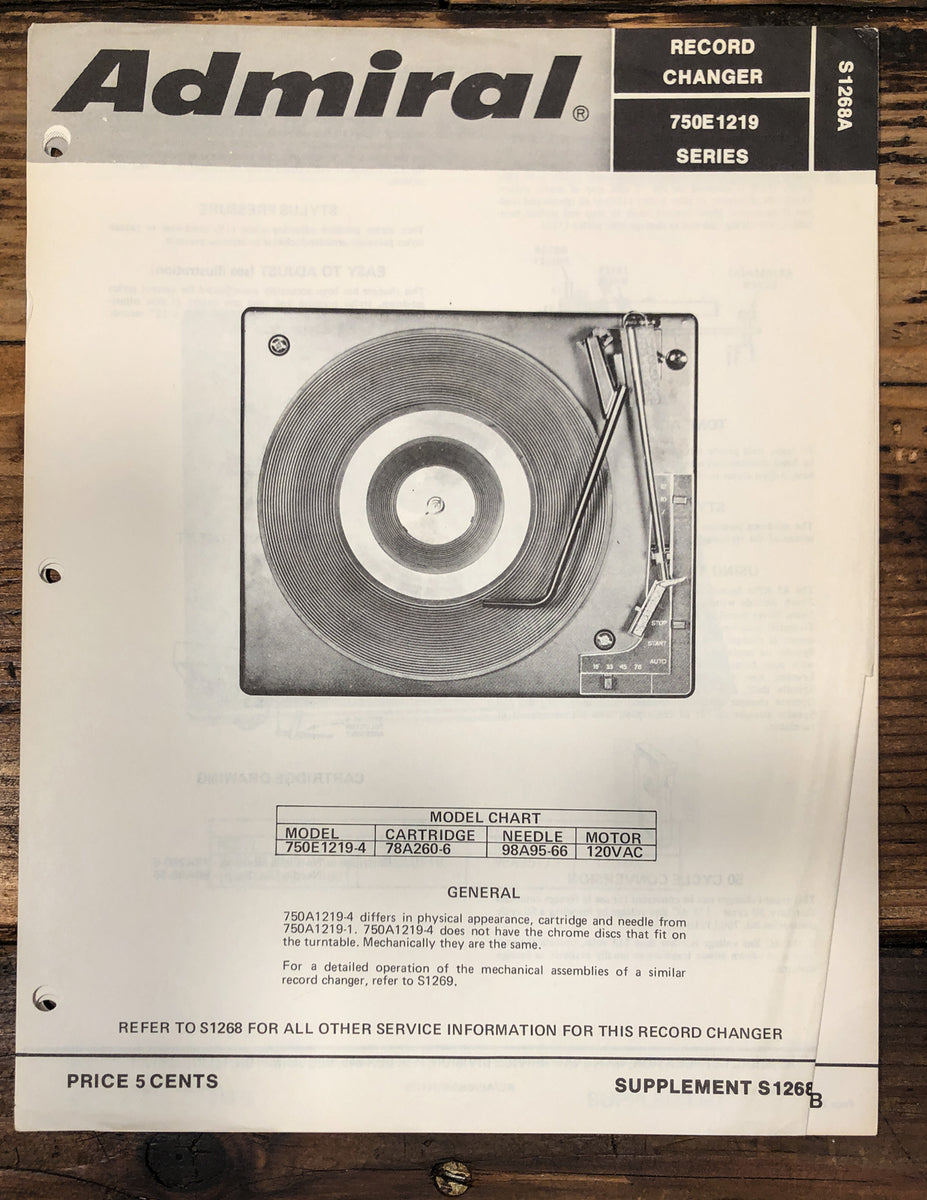 Record Player / Turntable Service Manual – Vintage Audio Store ...