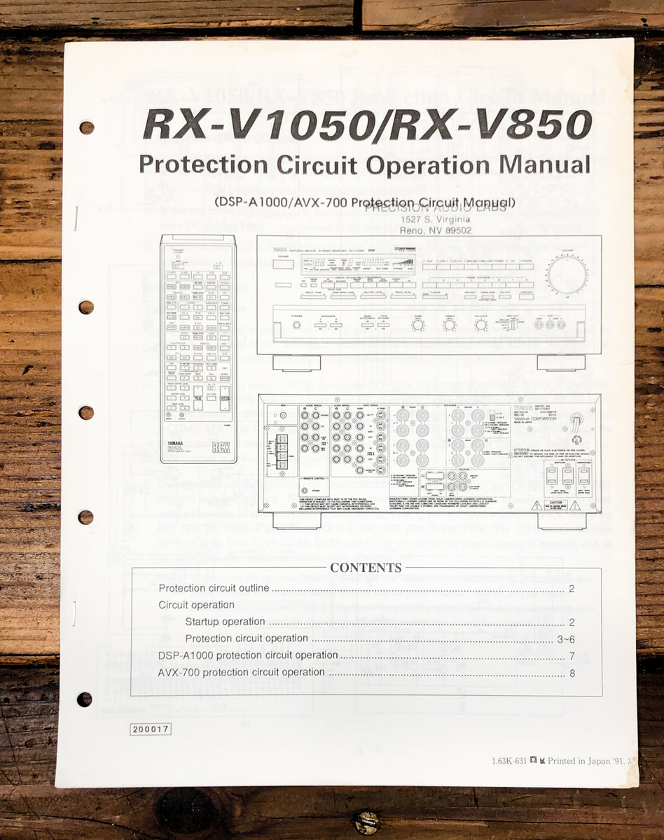 Receiver Service Manual *Original* – Vintage Audio Store - Vintage ...