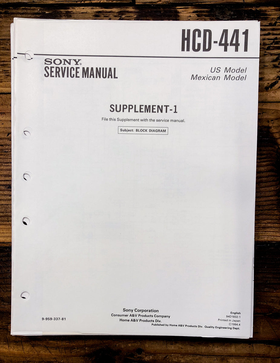 Stereo Service Manual *Original* – Vintage Audio Store - Vintage ...