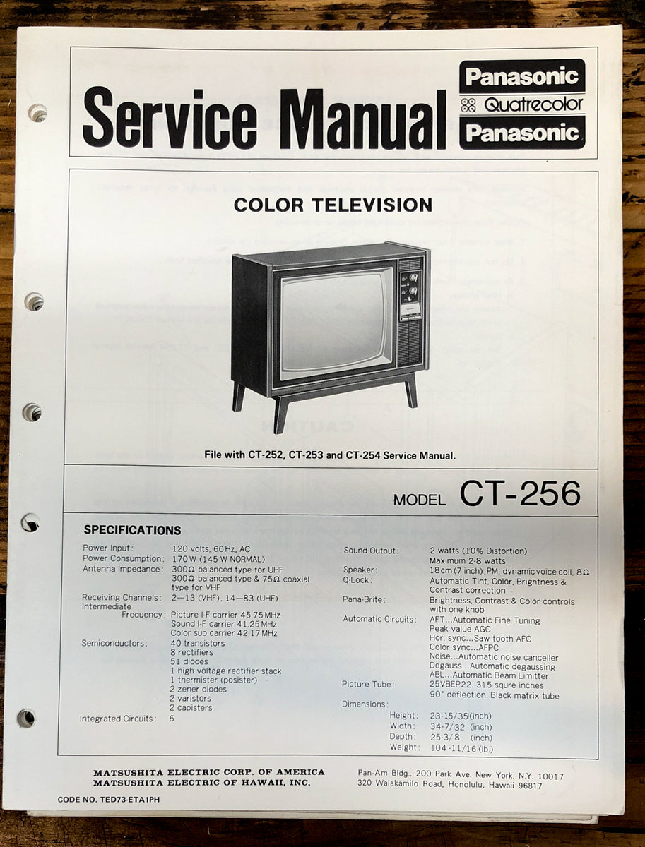 TV / Television Service Manual *Original* – Vintage Audio Store ...
