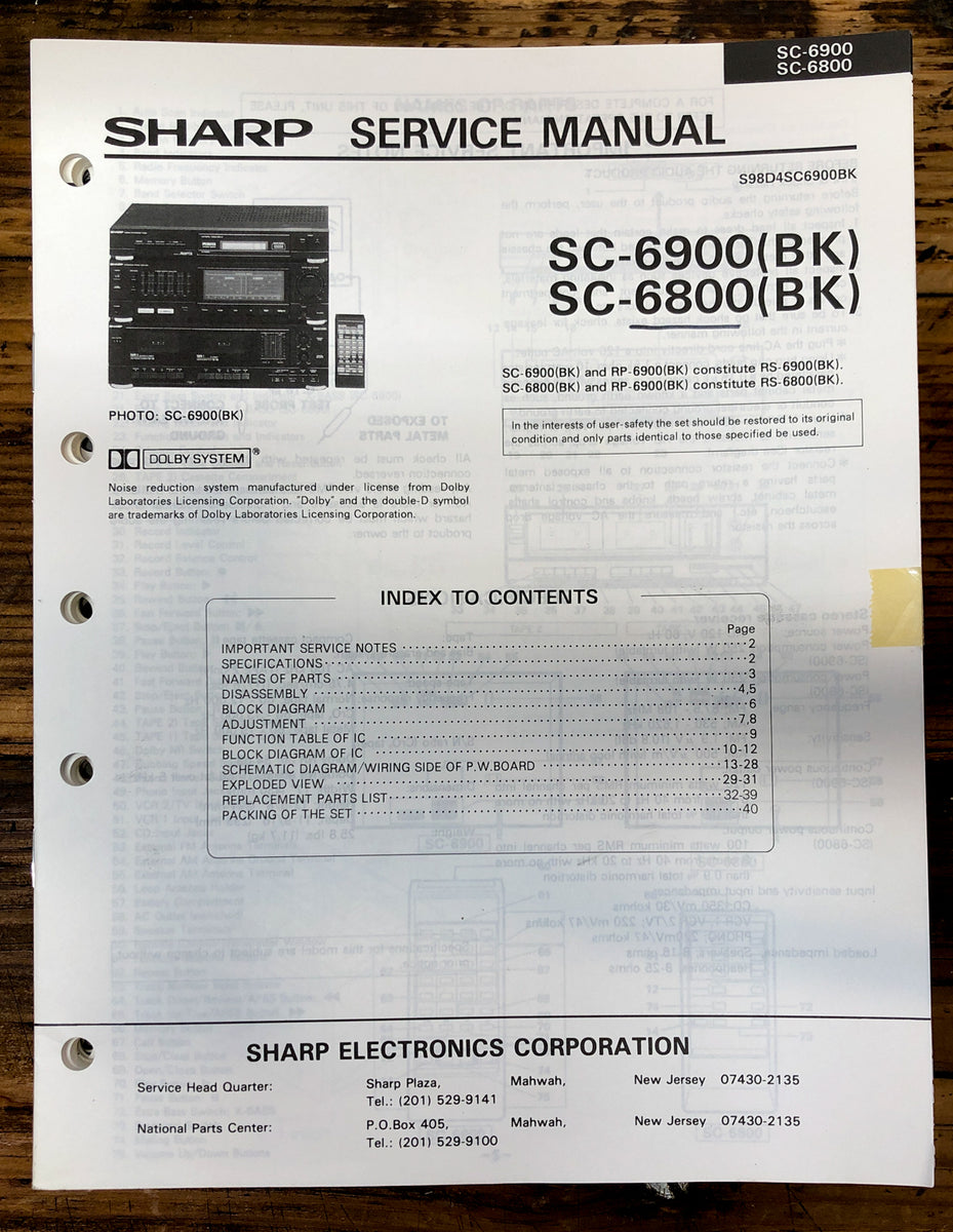 Stereo Service Manual *Original* – Vintage Audio Store - Vintage ...