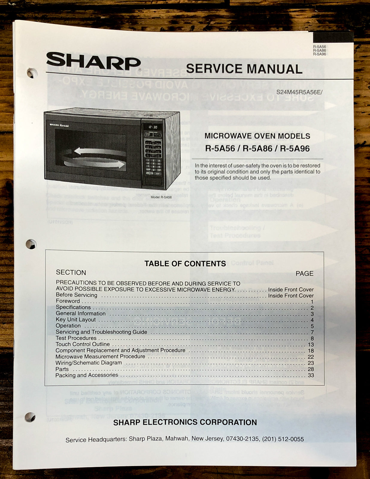 Microwave Service Manual *Original* – Vintage Audio Store - Vintage ...