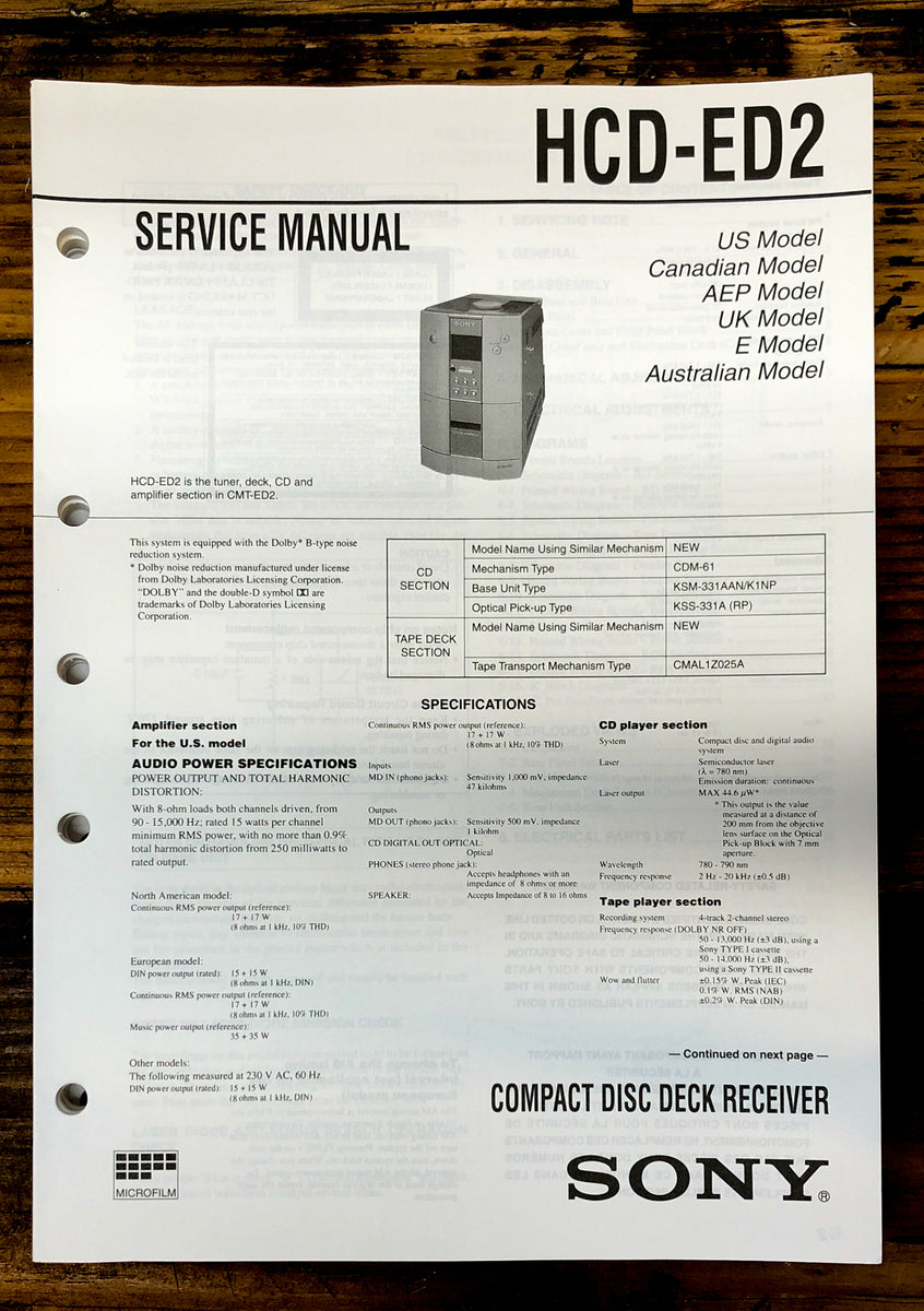 Stereo Service Manual *Original* – Vintage Audio Store - Vintage ...