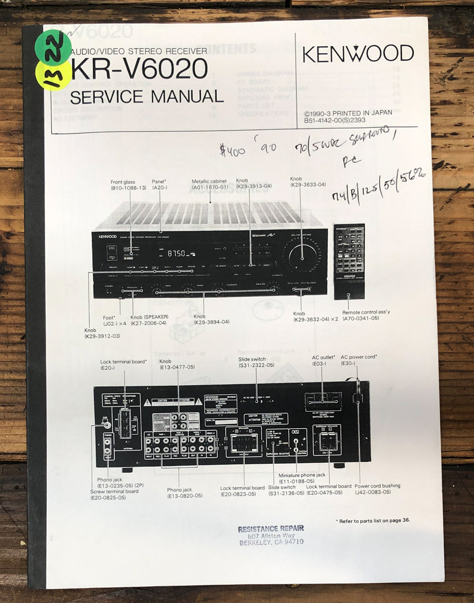 Receiver Service Manual *Copy* – Vintage Audio Store - Vintage Service ...