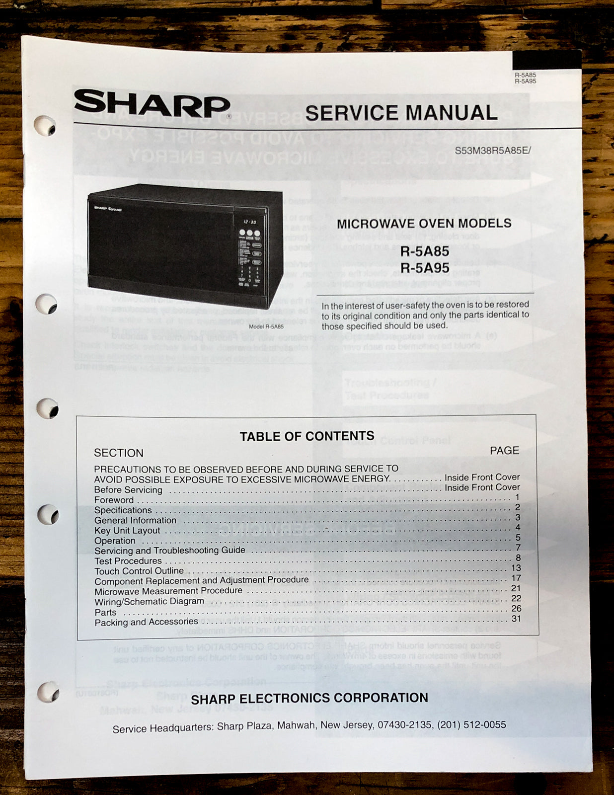 Microwave Service Manual *Original* – Vintage Audio Store - Vintage ...