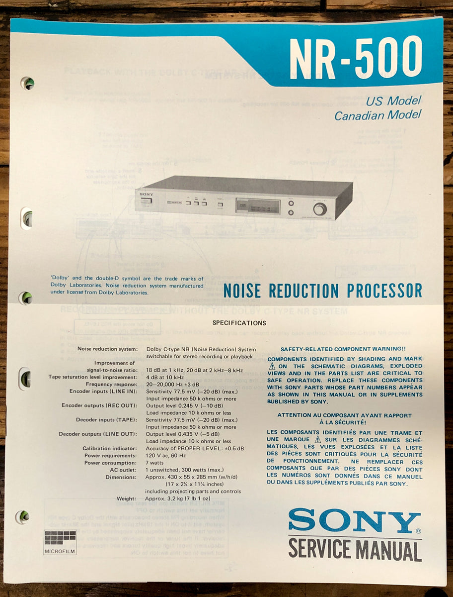 Noise Reduction Service Manual *Original* – Vintage Audio Store ...
