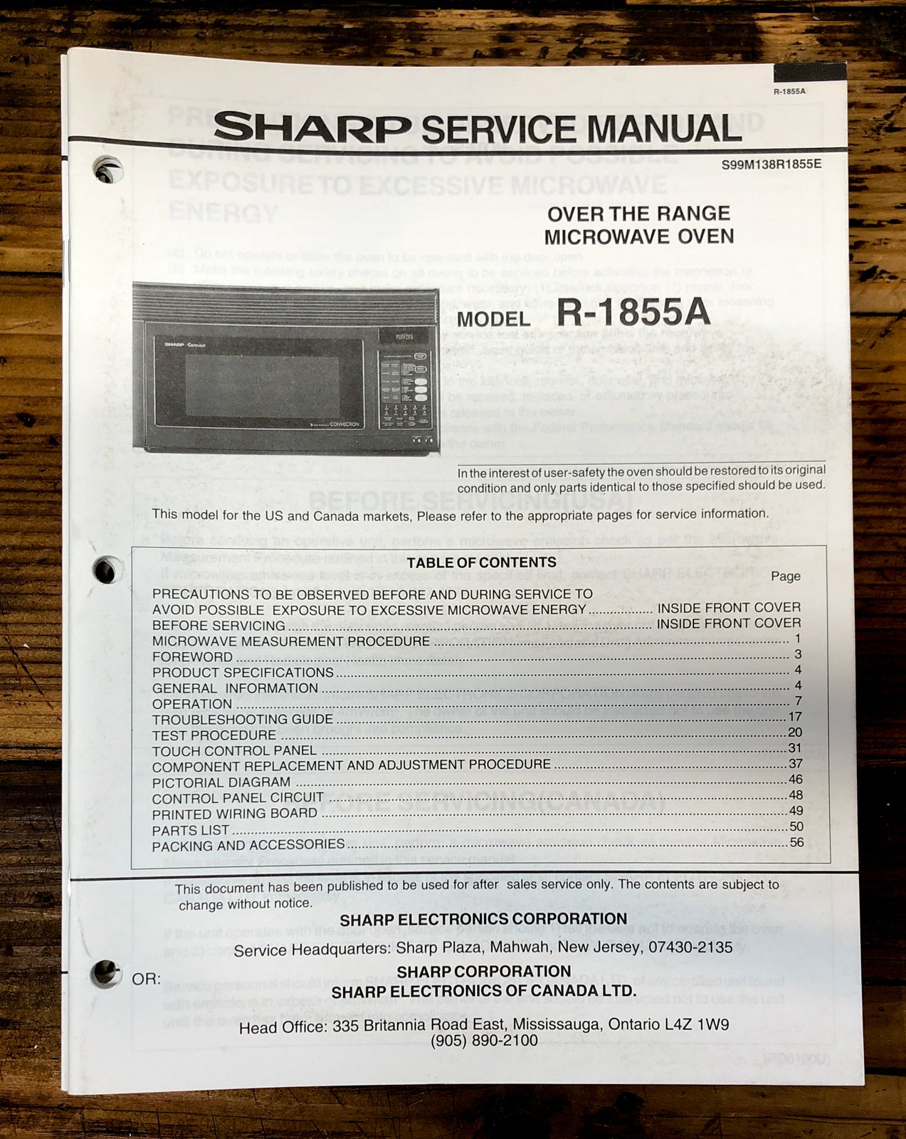 Microwave Service Manual *Original* – Vintage Audio Store - Vintage ...