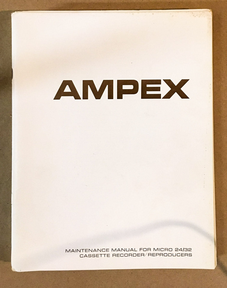 Ampex Micro 24 Micro 32 Cassette Player Service Manual *Original* #1 ...