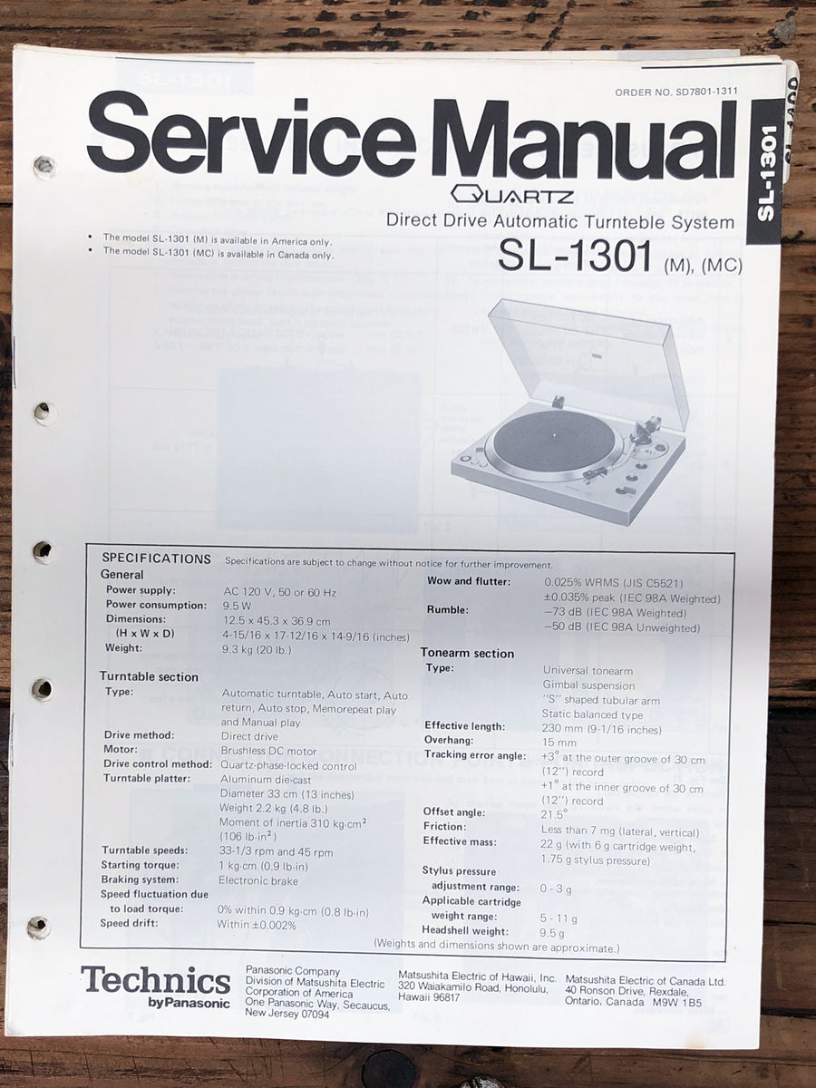 Record Player / Turntable Service Manual *Original* – Vintage Audio ...